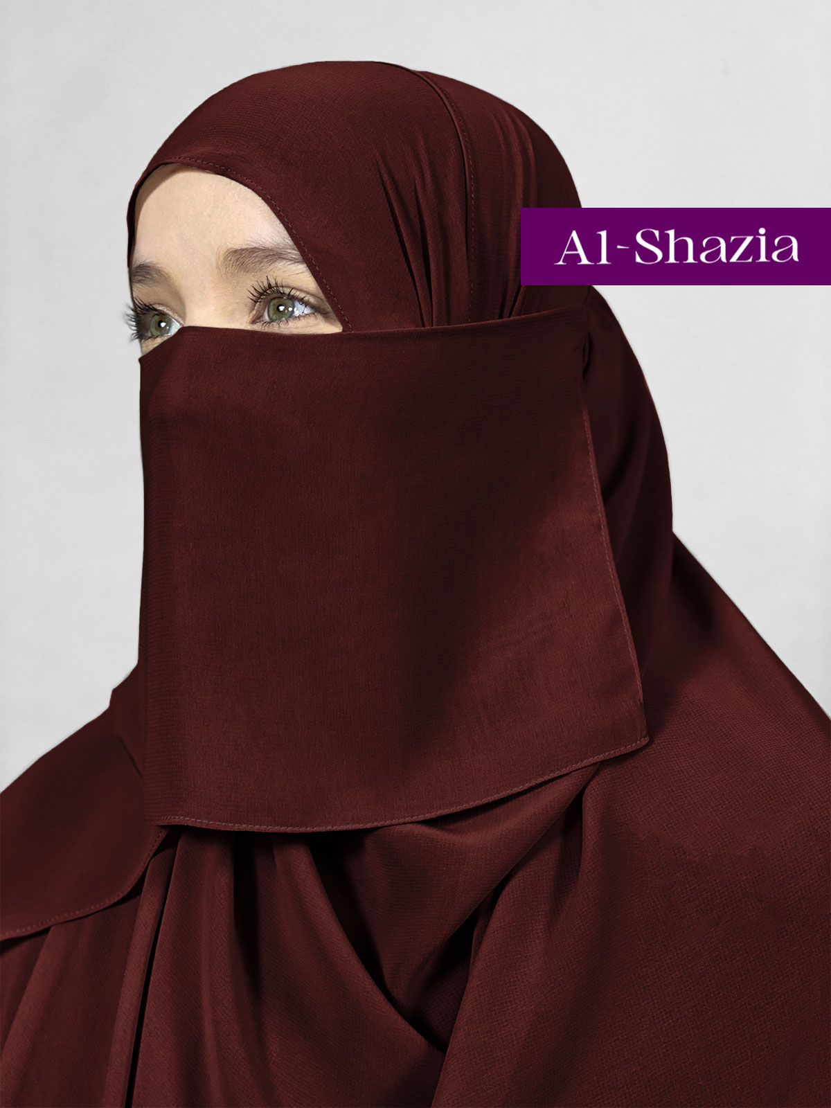 HALF PARDAH – MAROON – Al-Shazia